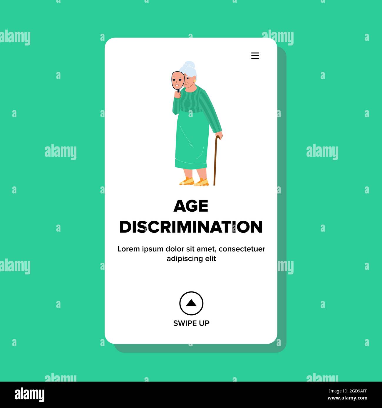 Age Discrimination Employee Lady In Office Vector Stock Vector Image ...