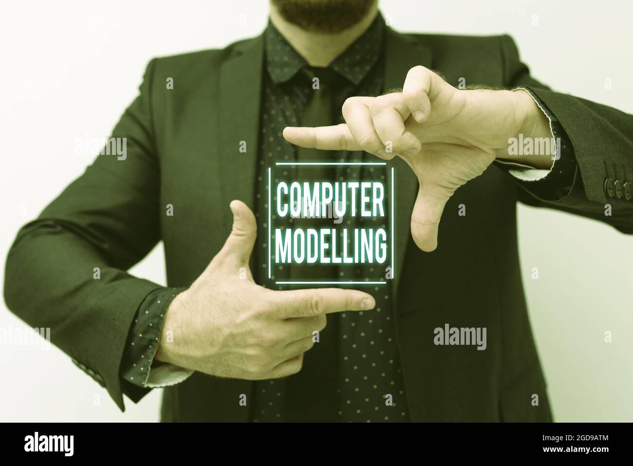 Writing displaying text Computer Modelling. Concept meaning using a ...