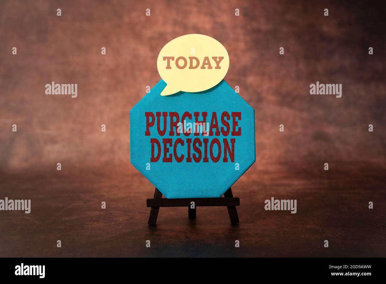 Text showing inspiration Purchase Decision. Business overview process ...