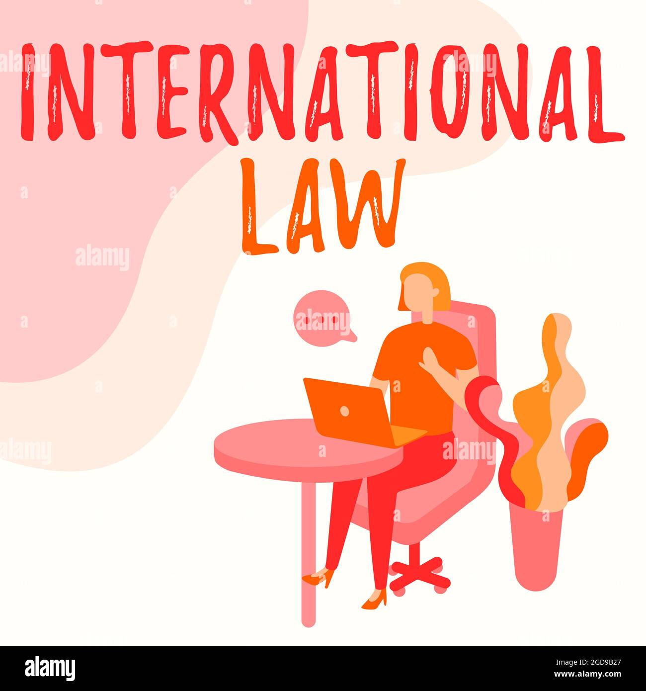 Text showing inspiration International Law. Business idea system of ...
