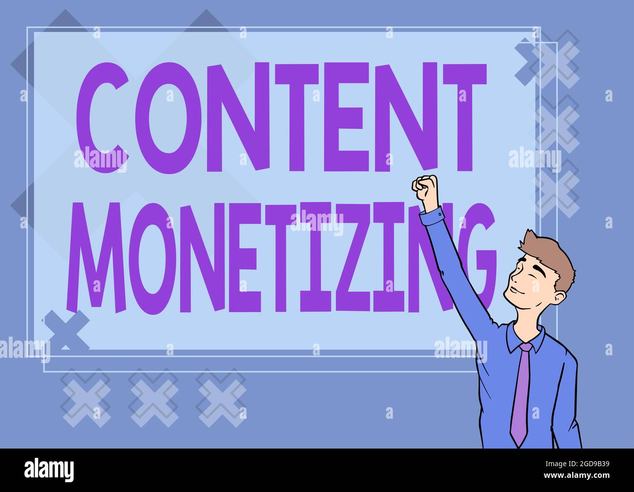 Text showing inspiration Content Monetizing. Word Written on making ...
