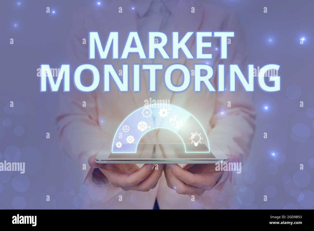 Sign displaying Market Monitoring. Business idea supervising activities ...