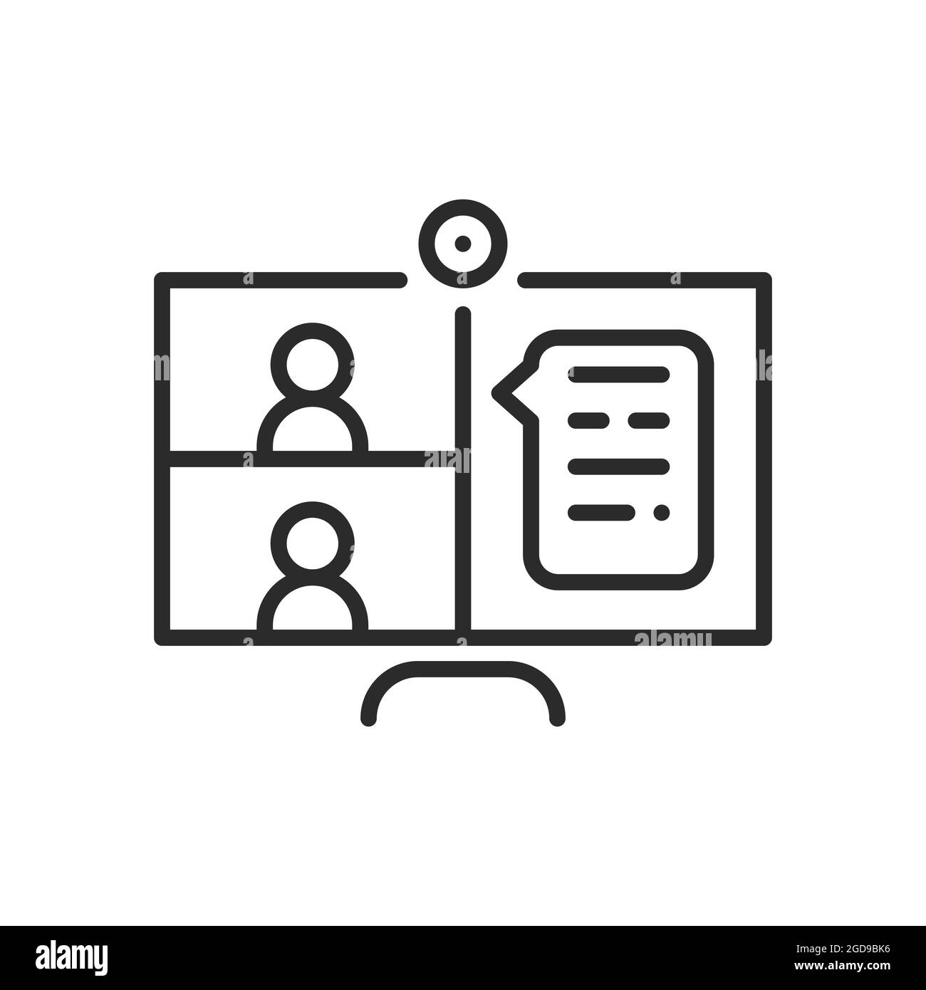 Computer with two people conferencing, online meeting Stock Vector ...