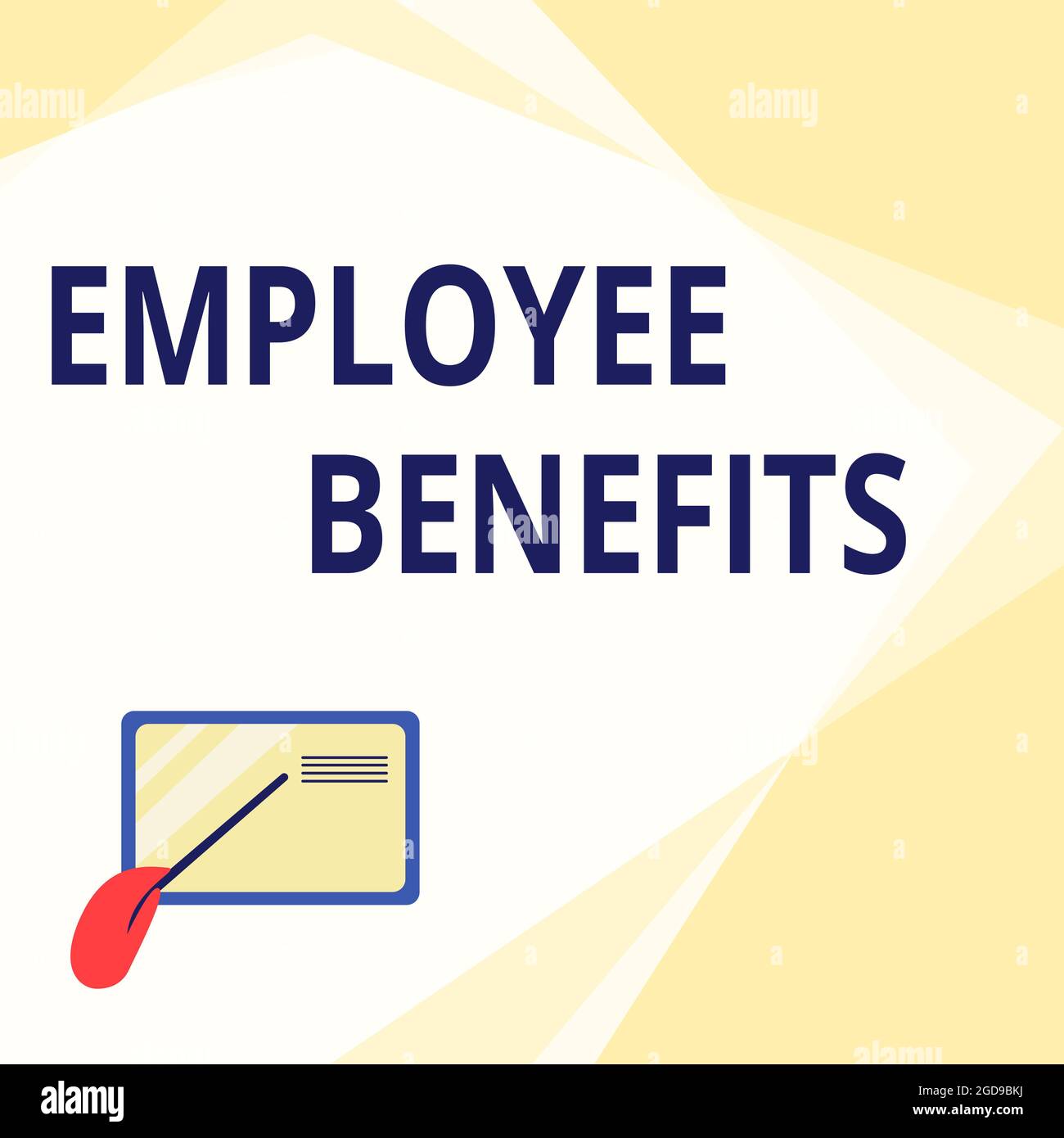 Conceptual caption Employee Benefits. Word Written on payments made to ...