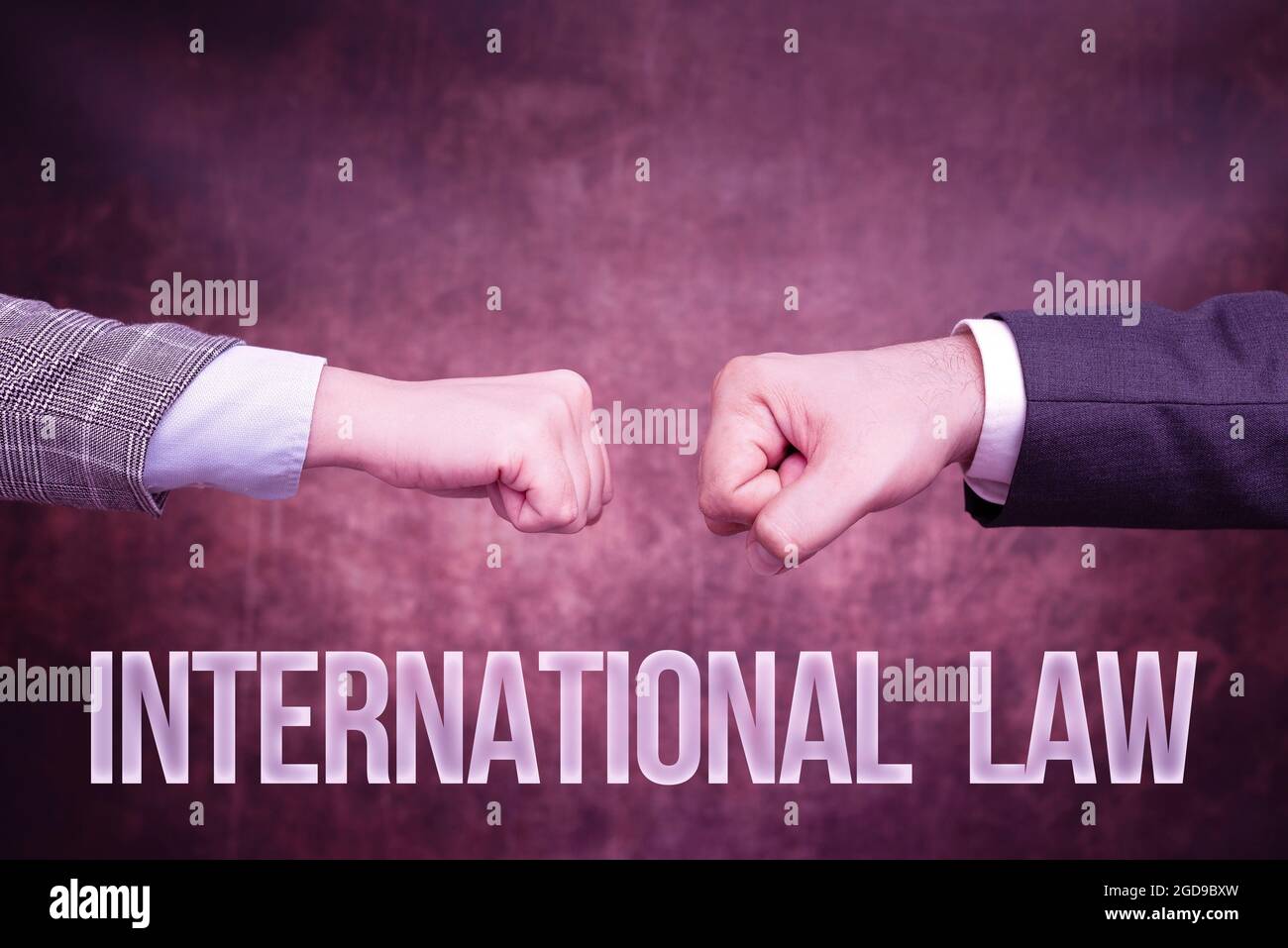Text sign showing International Law. Word for system of treaties and ...