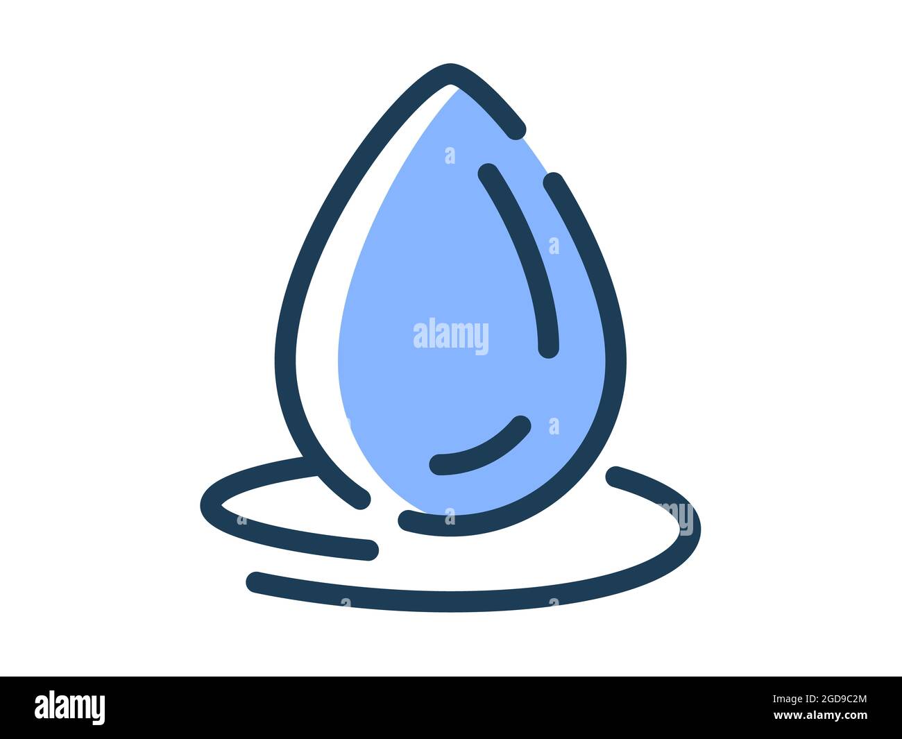 water drop rain weather nature single isolated icon with dash or dashed ...