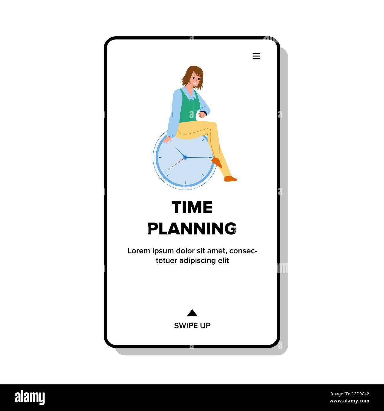 Time Planning Young Woman Businesswoman Vector Stock Vector Image & Art ...