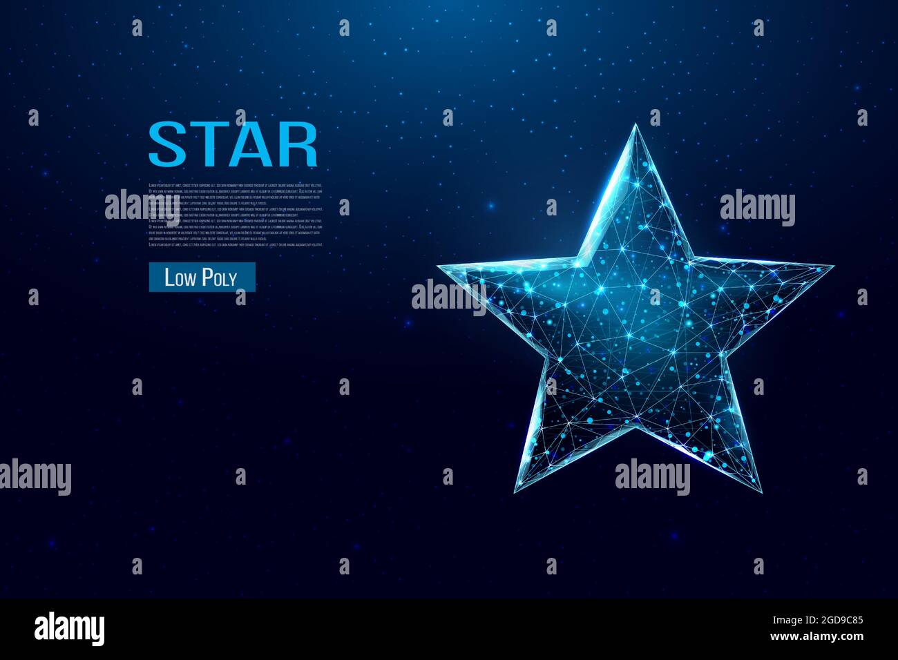 Wireframe star, low poly style. Success, win symbol concept. Abstract ...