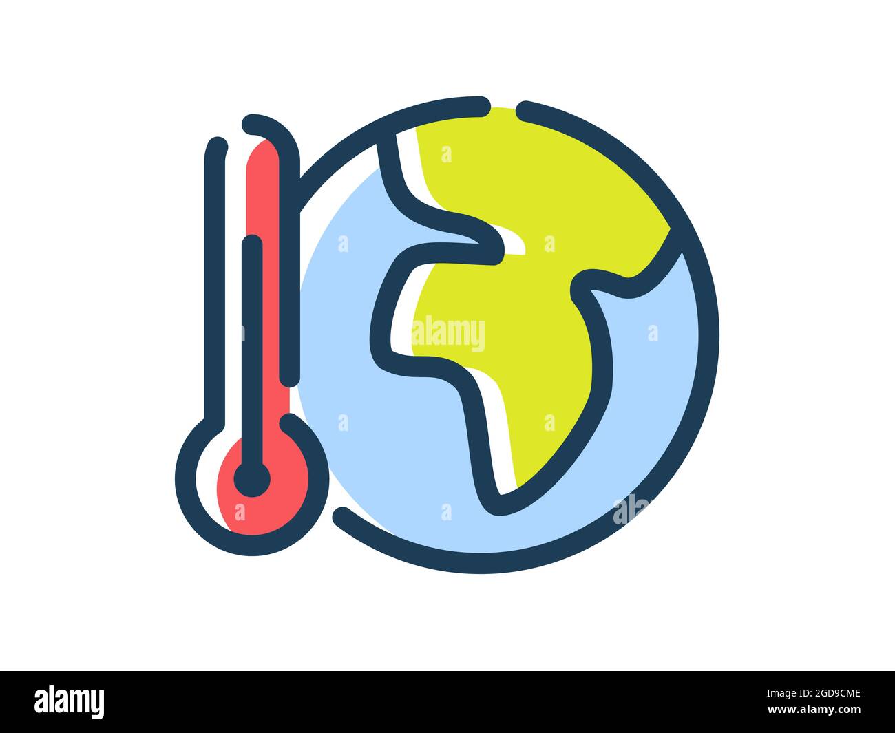 global warming earth weather climate change single isolated icon with ...