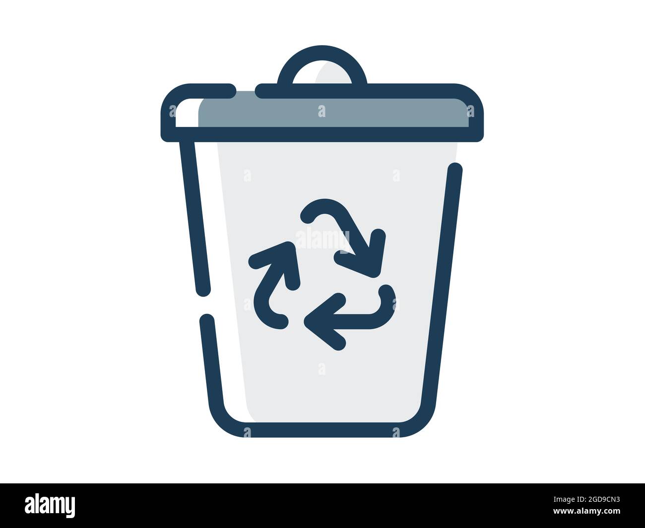 recycle bin trash waste recycling garbage single isolated icon with ...