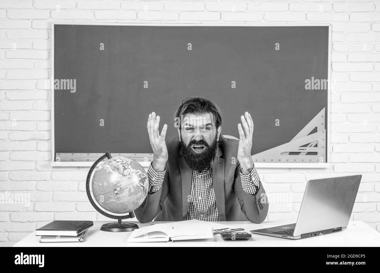 Man with beard and map Black and White Stock Photos & Images - Alamy