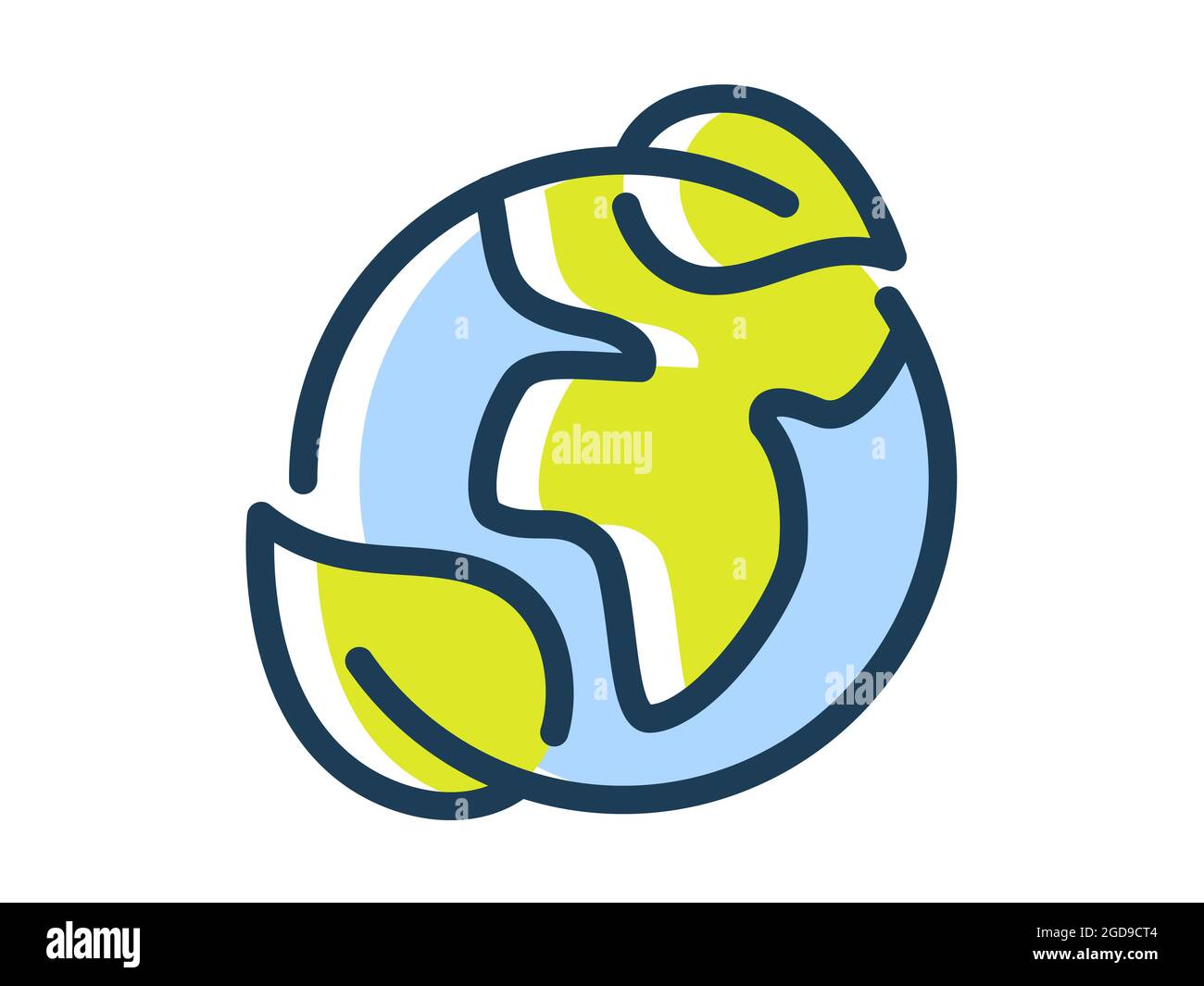 save earth's planet nature ecology environment single isolated icon with dash or dashed line ...