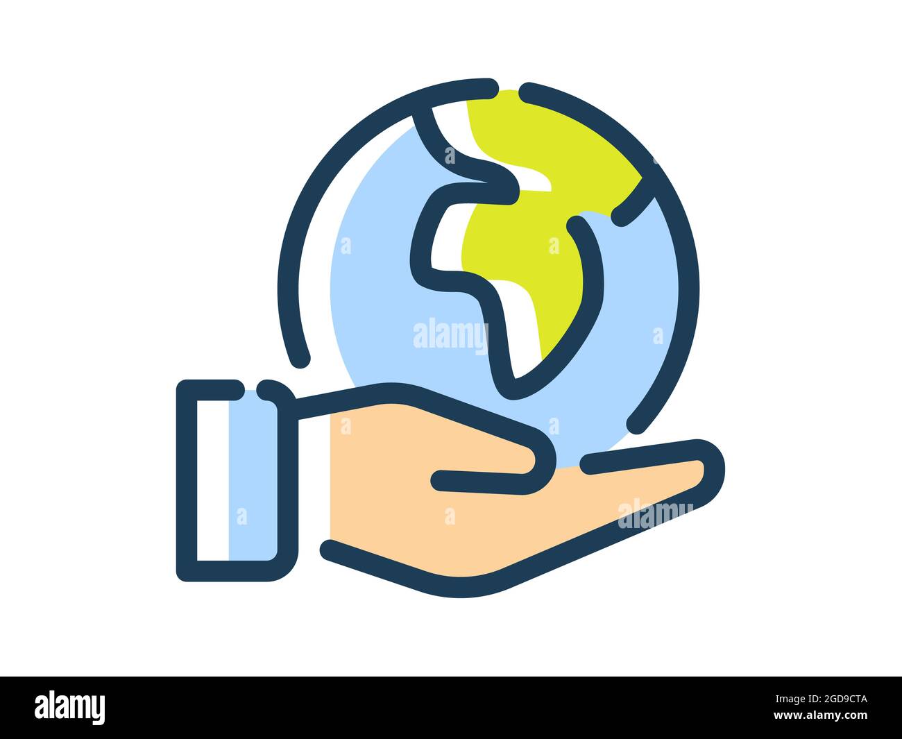 save planet earth nature ecology single isolated icon with dash or dashed line style vector ...