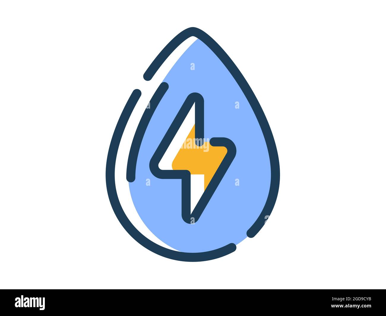 water power energy sustainable hydro single isolated icon with dash or ...