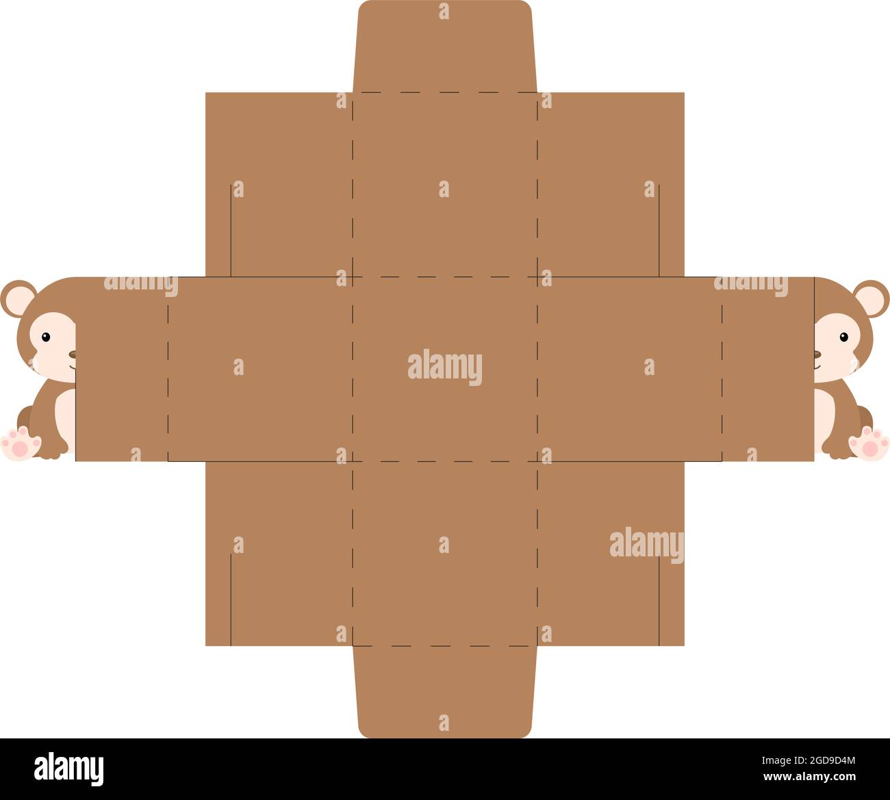 Simple packaging favor box monkey design for sweets, candies, small ...