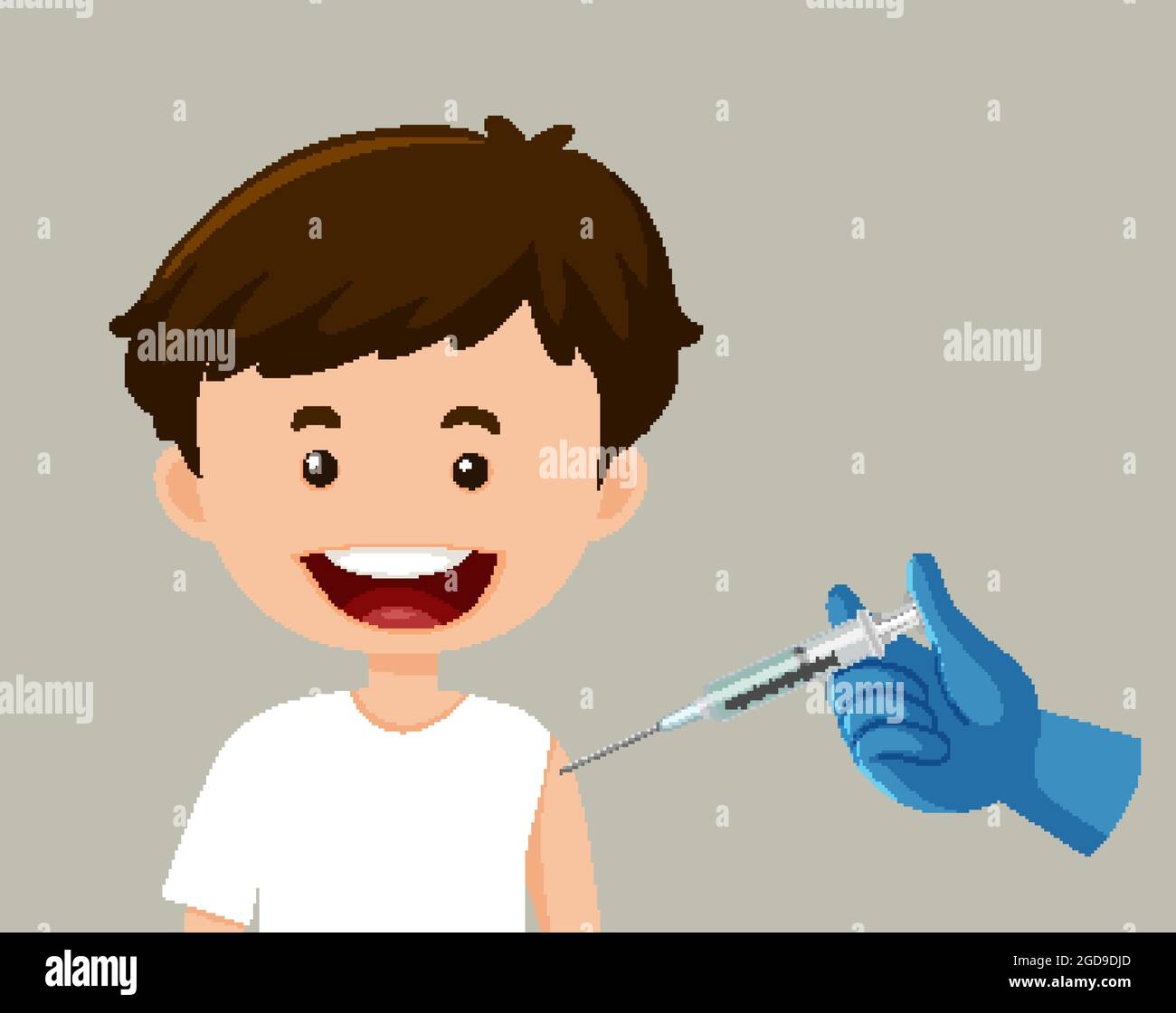 Cartoon character of a boy getting a vaccine illustration Stock Vector ...