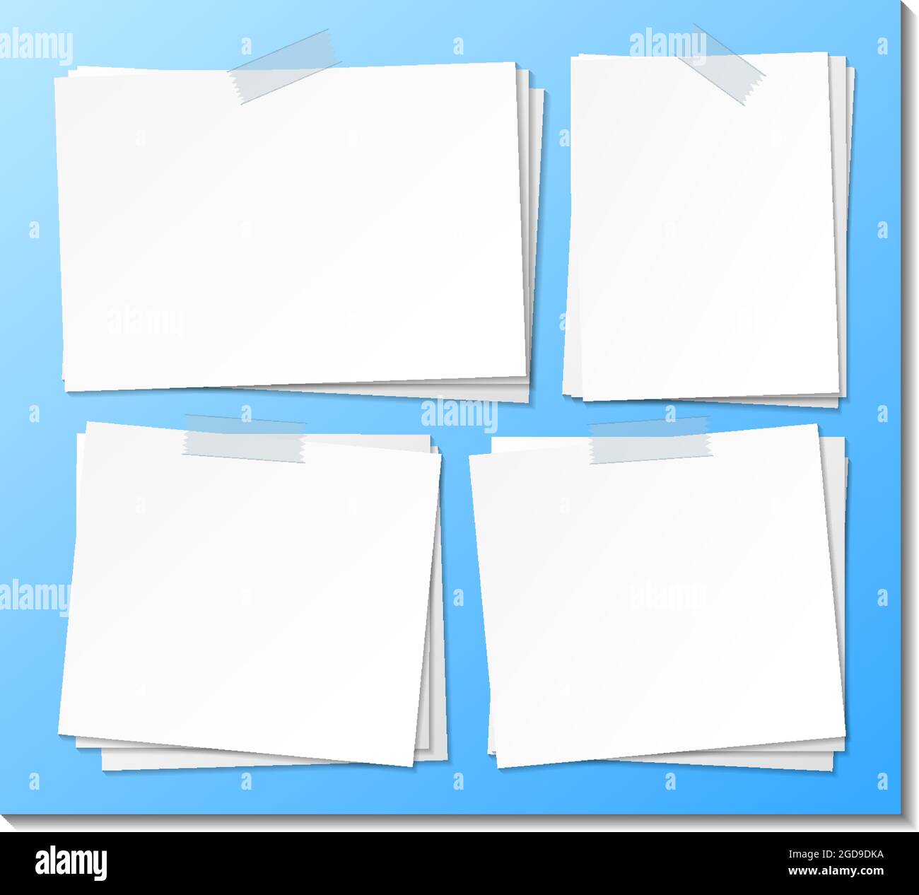 Set of empty sticky note paper template illustration Stock Vector Image ...