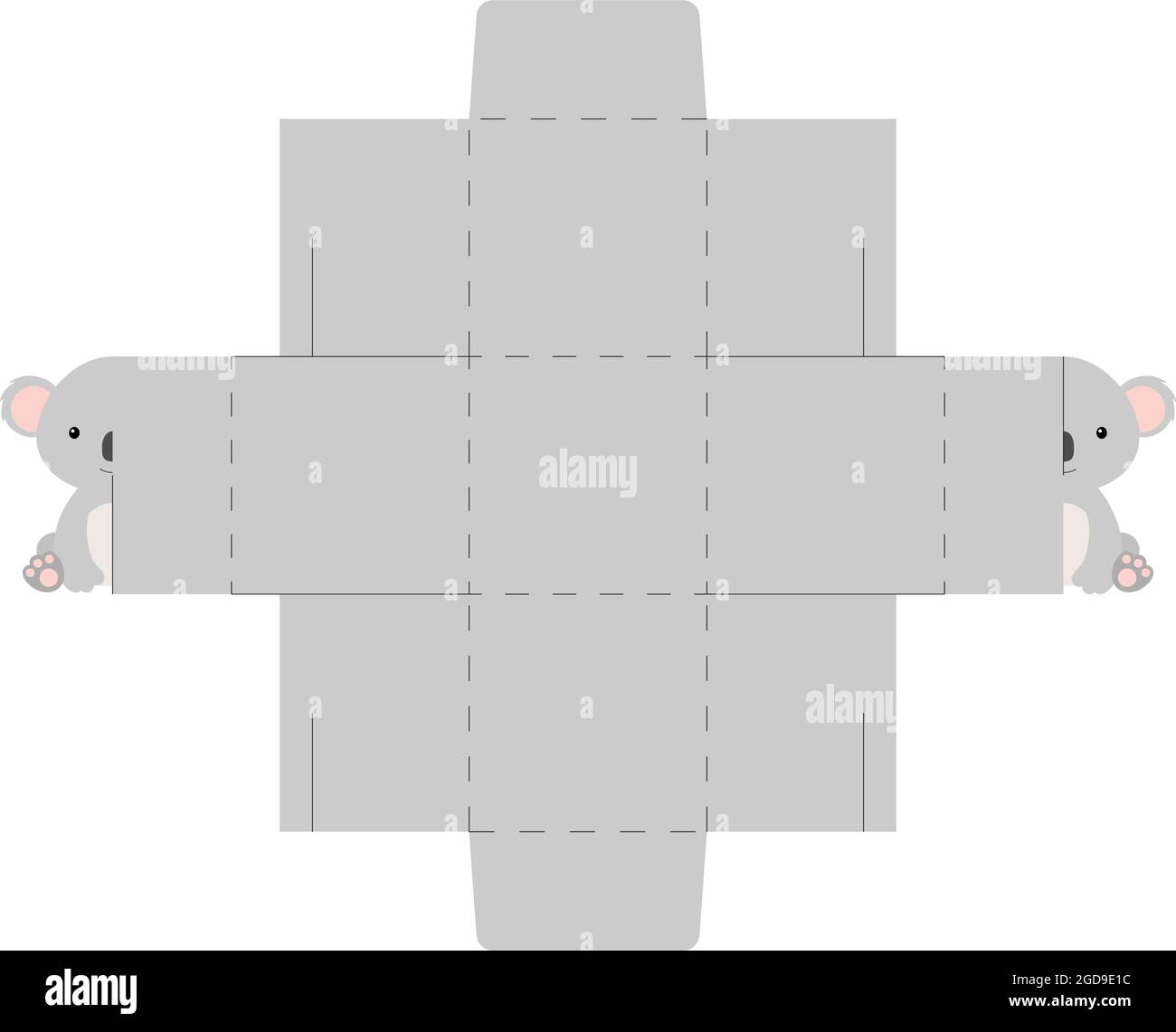 Simple packaging favor box koala design for sweets, candies, small ...