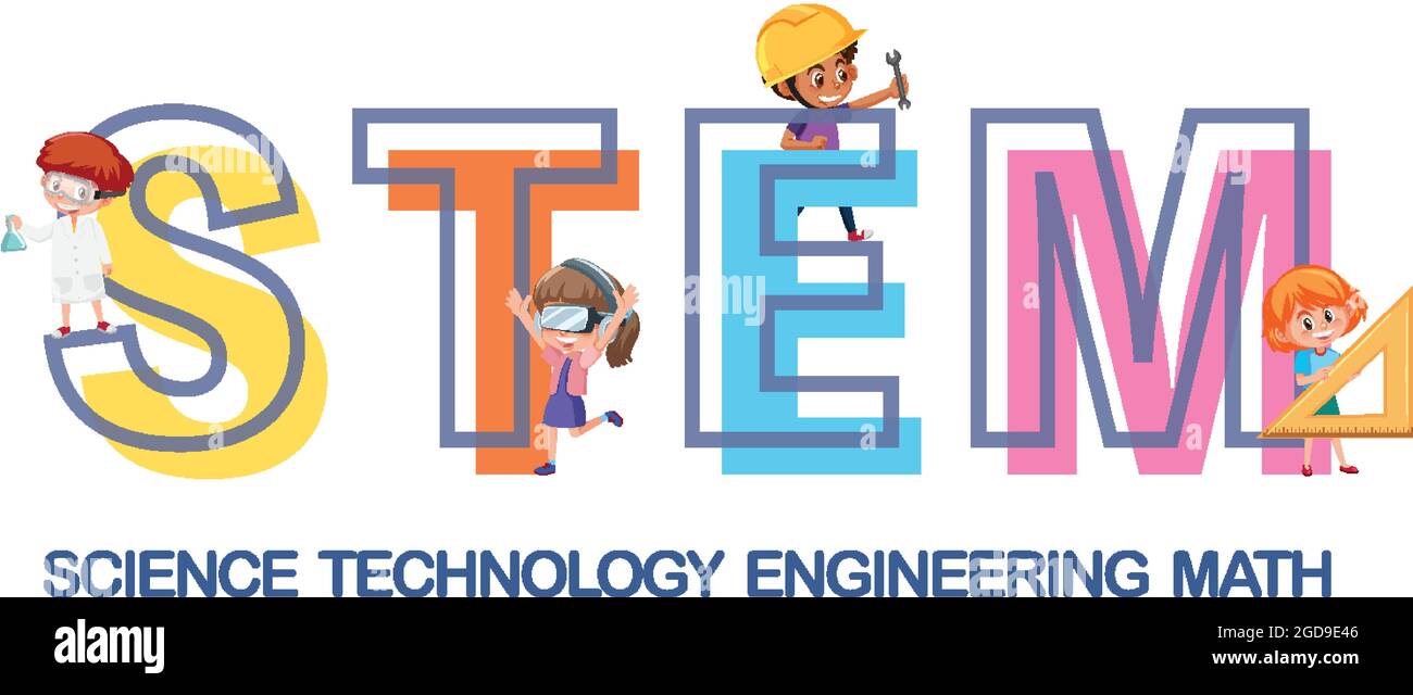 Colourful STEM education text icon illustration Stock Vector Image ...