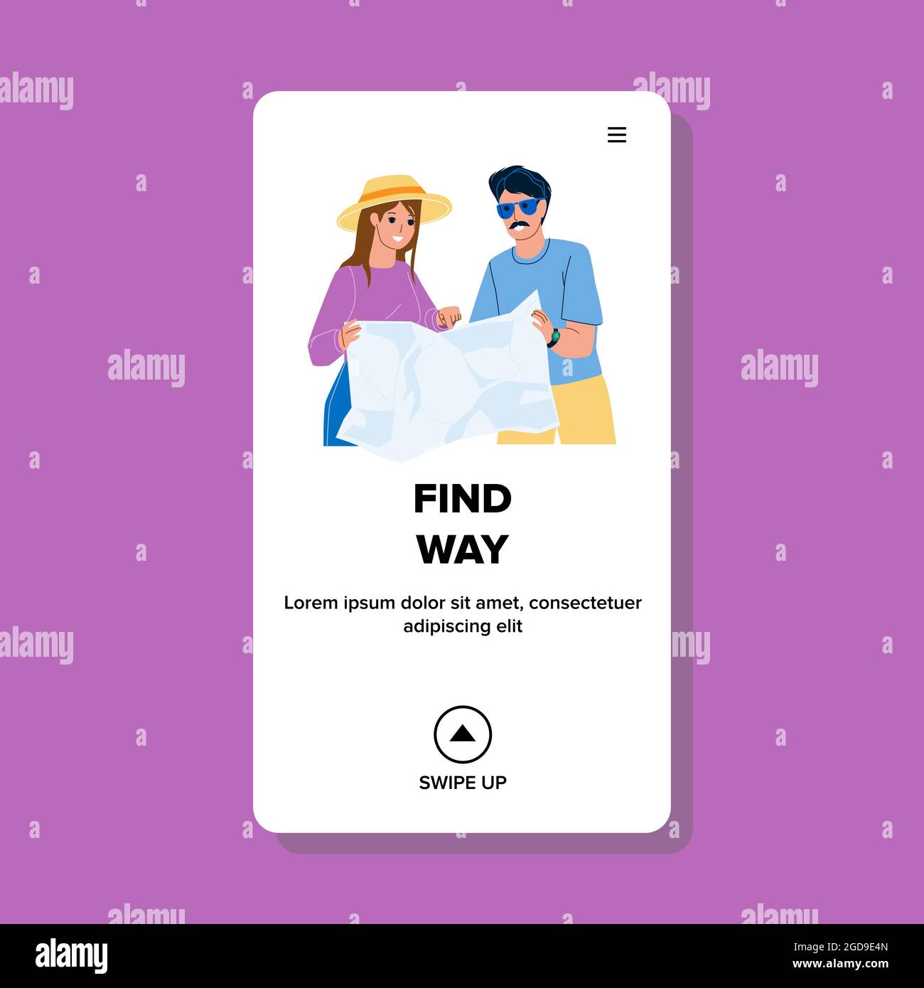Cartoon illustration man searching map hi-res stock photography and ...