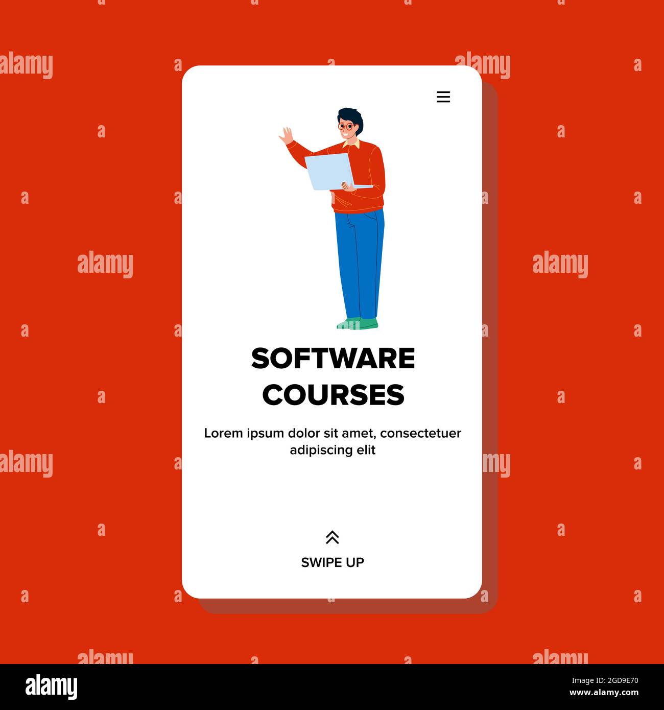 Software Courses Visit Programmer Student Vector Stock Vector Image ...