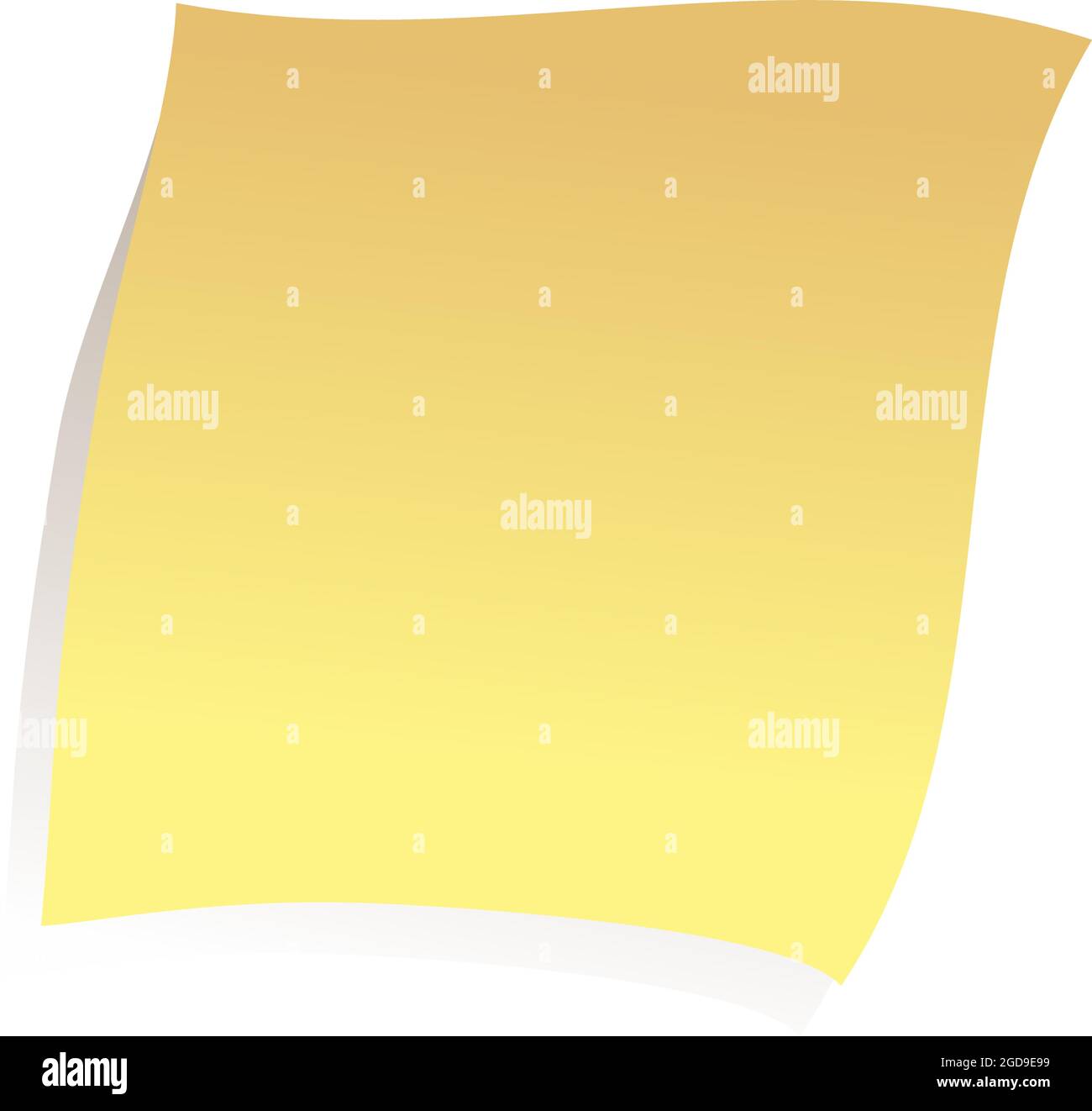 Yellow stick note isolated on white background, vector illustration ...