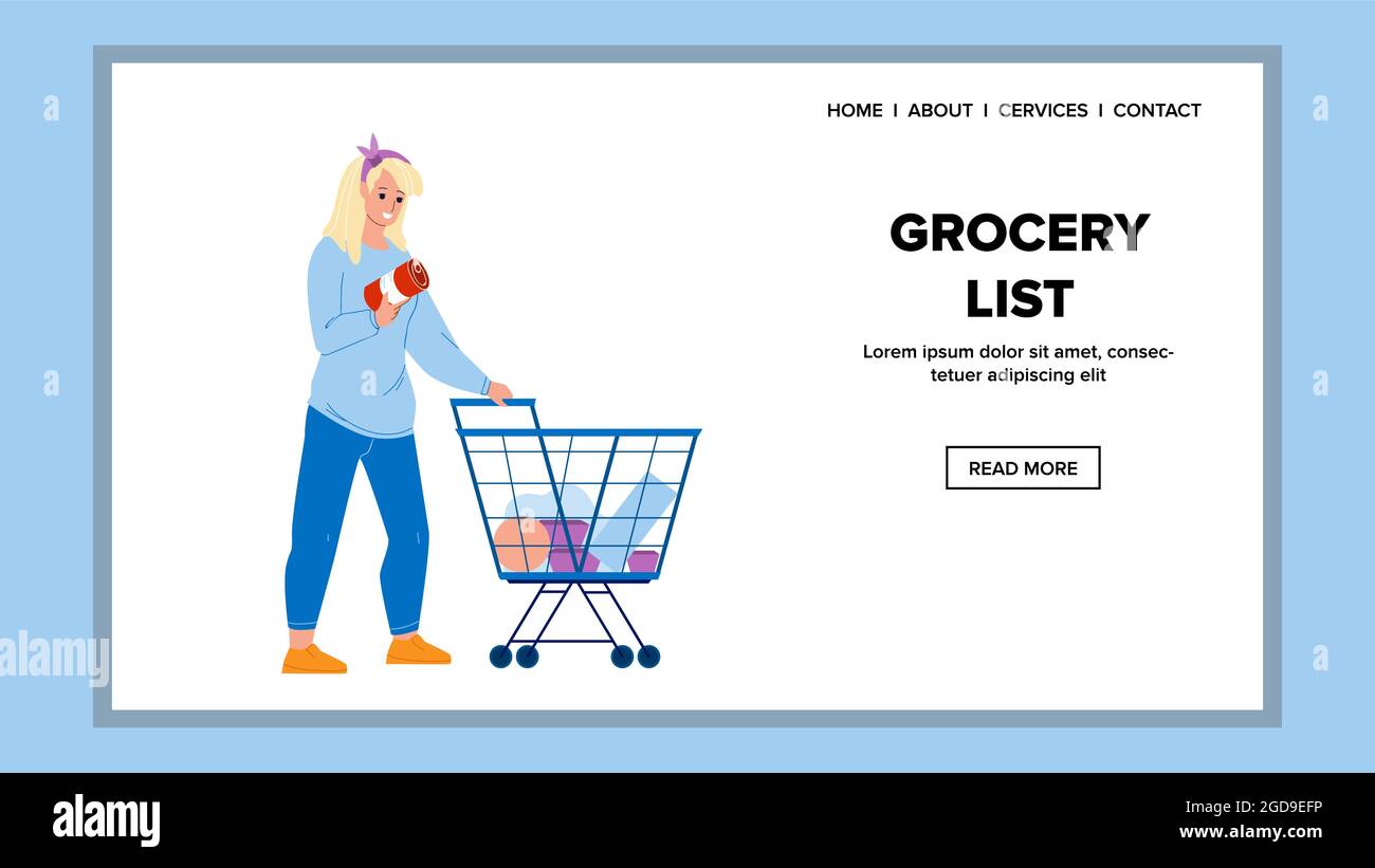Grocery List For Buying Products In Market Vector Stock Vector Image ...