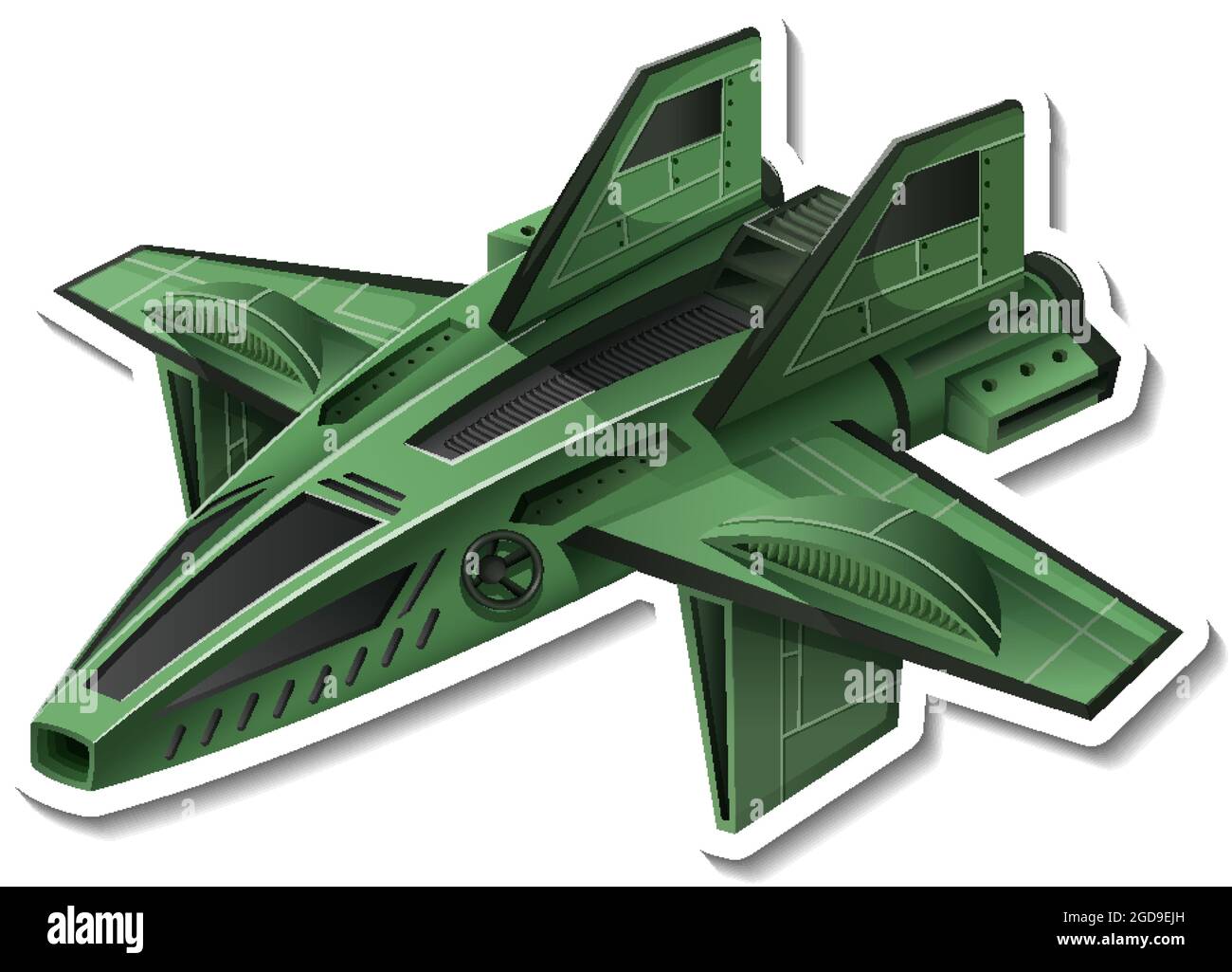 A sticker template with a fighter aircraft isolated illustration Stock ...