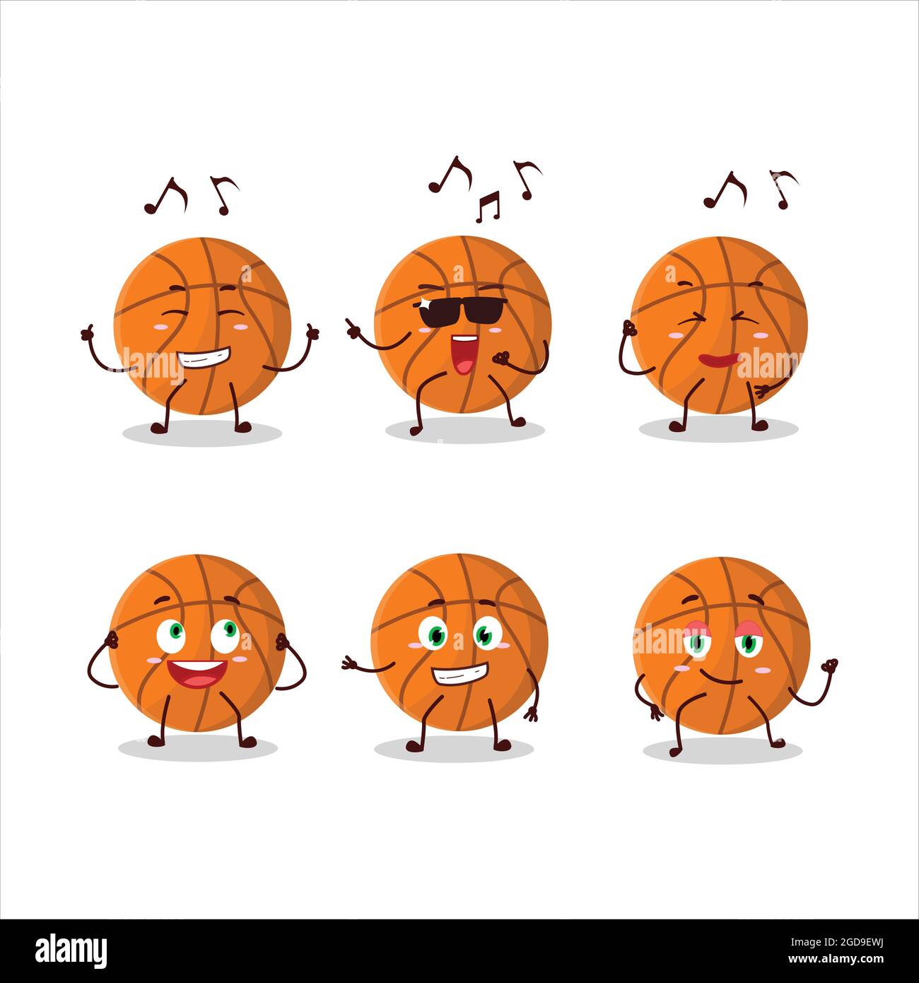 An image of basketball dancer cartoon character enjoying the music ...