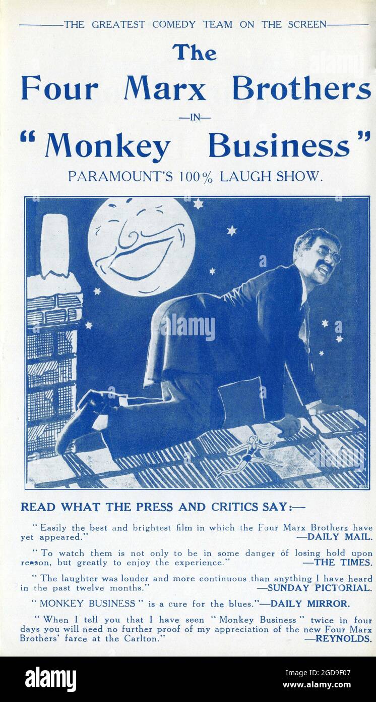 Monkey business 1931 groucho marx hi-res stock photography and images ...