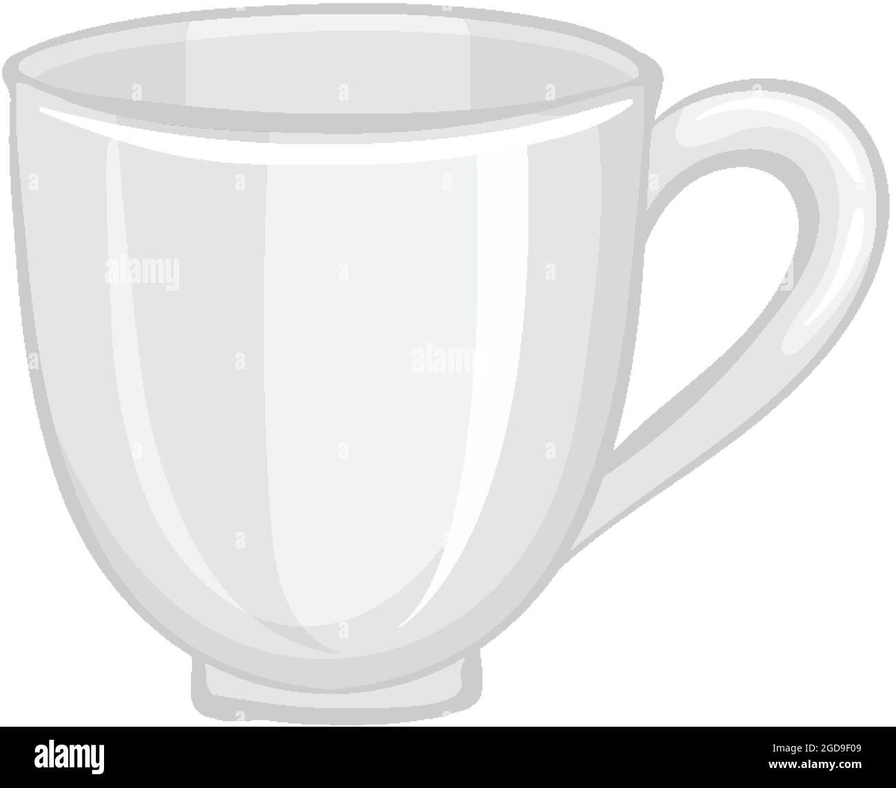 An empty tea cup isolated on white background illustration Stock Vector ...