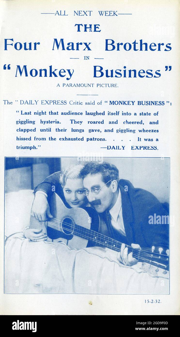 Monkey business 1931 groucho marx hi-res stock photography and images ...