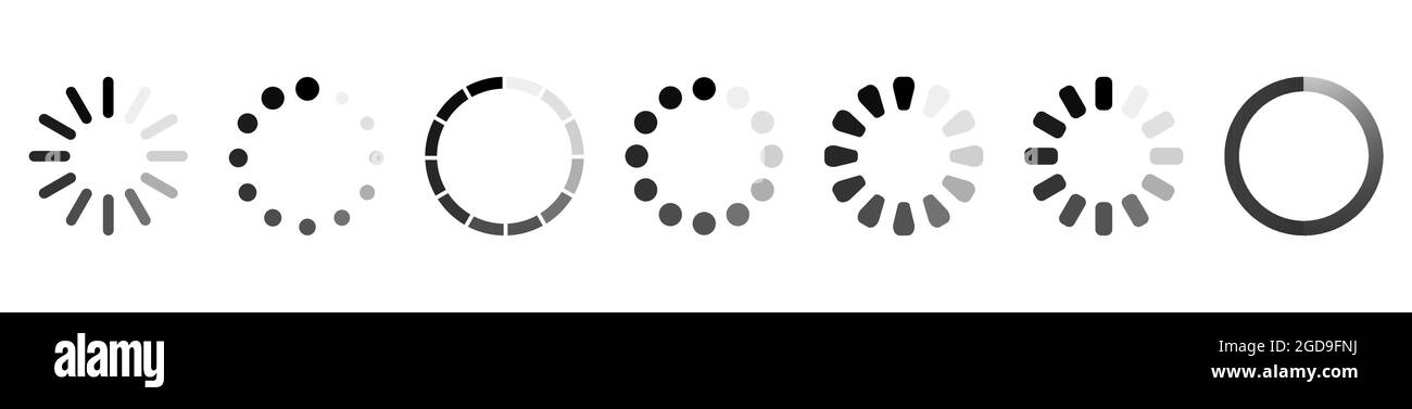 Set of loading icons. Buffer loader or preloader. Vector illustration Stock Vector Image & Art ...