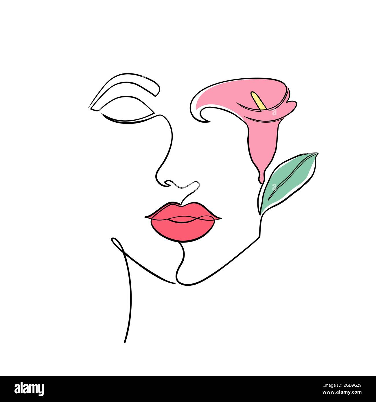 Minimal woman face Stock Vector Image & Art - Alamy