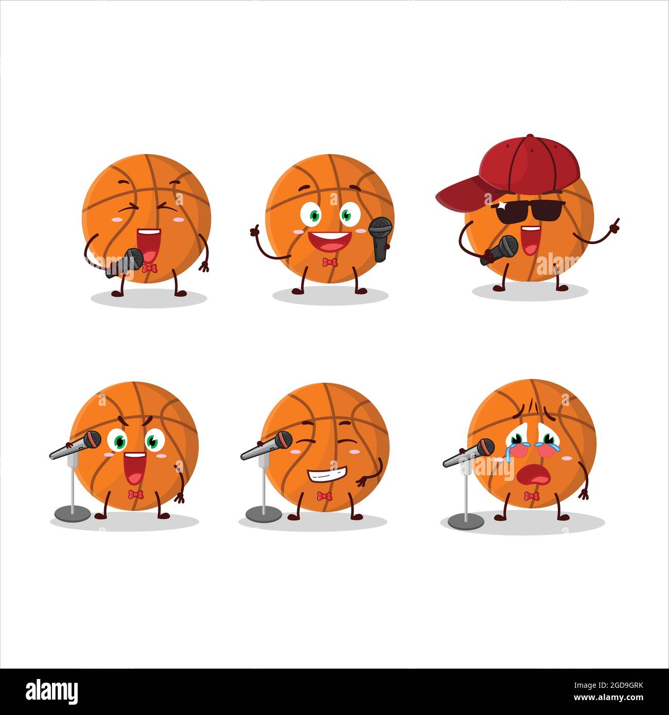 A Cute Cartoon design concept of basketball singing a famous song ...