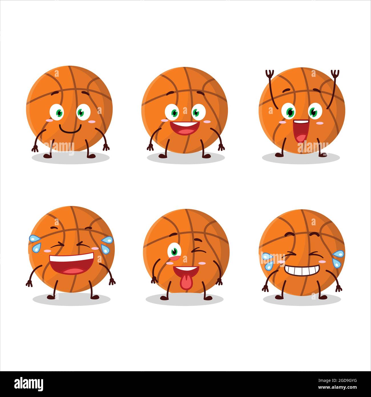 Cartoon character of basketball with smile expression. Vector ...