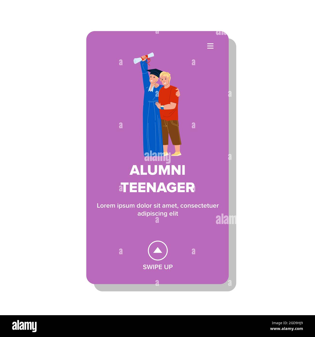 Alumni Teenager Boy Celebrate Graduation Vector Stock Vector Image ...