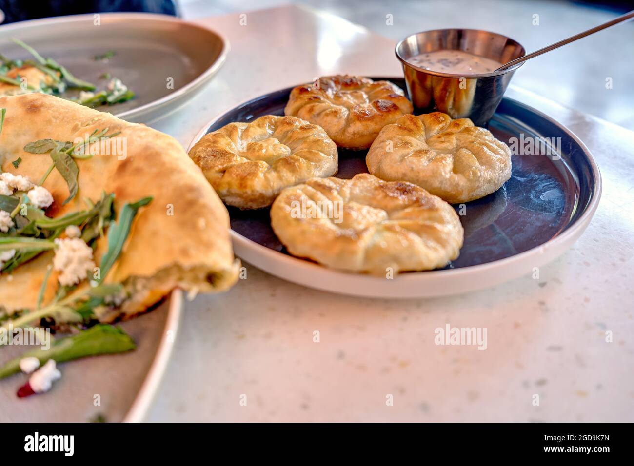 Khinkali and Khachapuri, Traditional Georgian Food in Tbilisi Stock ...