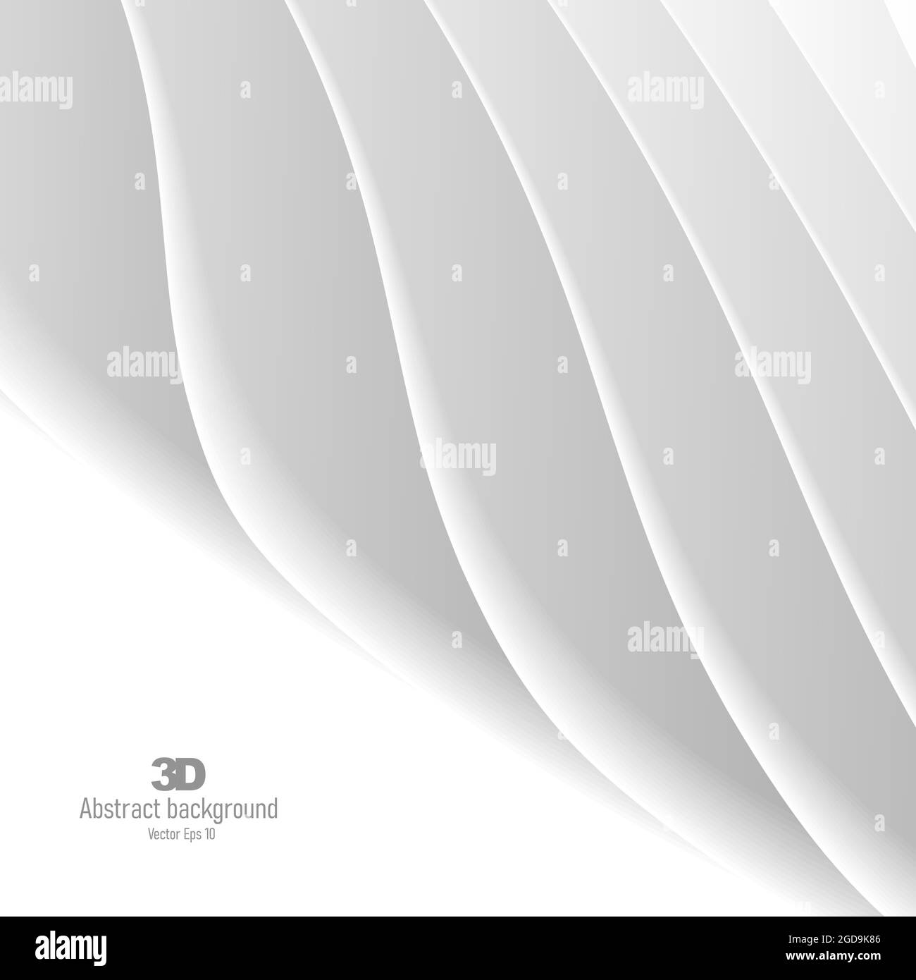 3d volume white pure background, play of light and shadow on white ...
