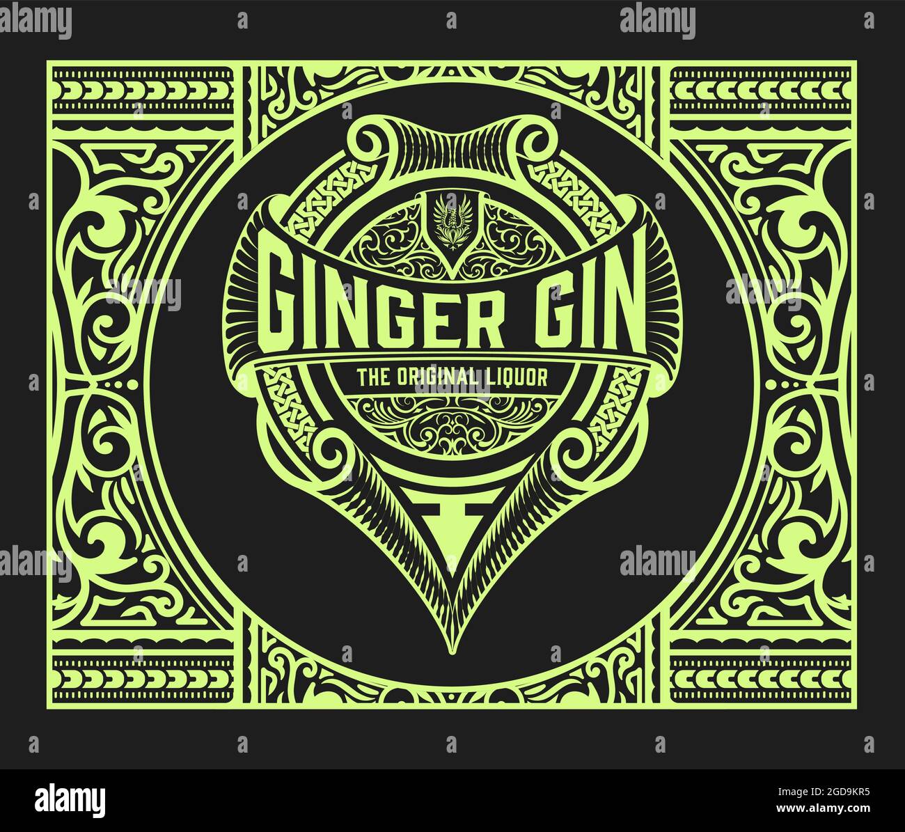 Vintage Label with Gin design Stock Vector Image & Art - Alamy