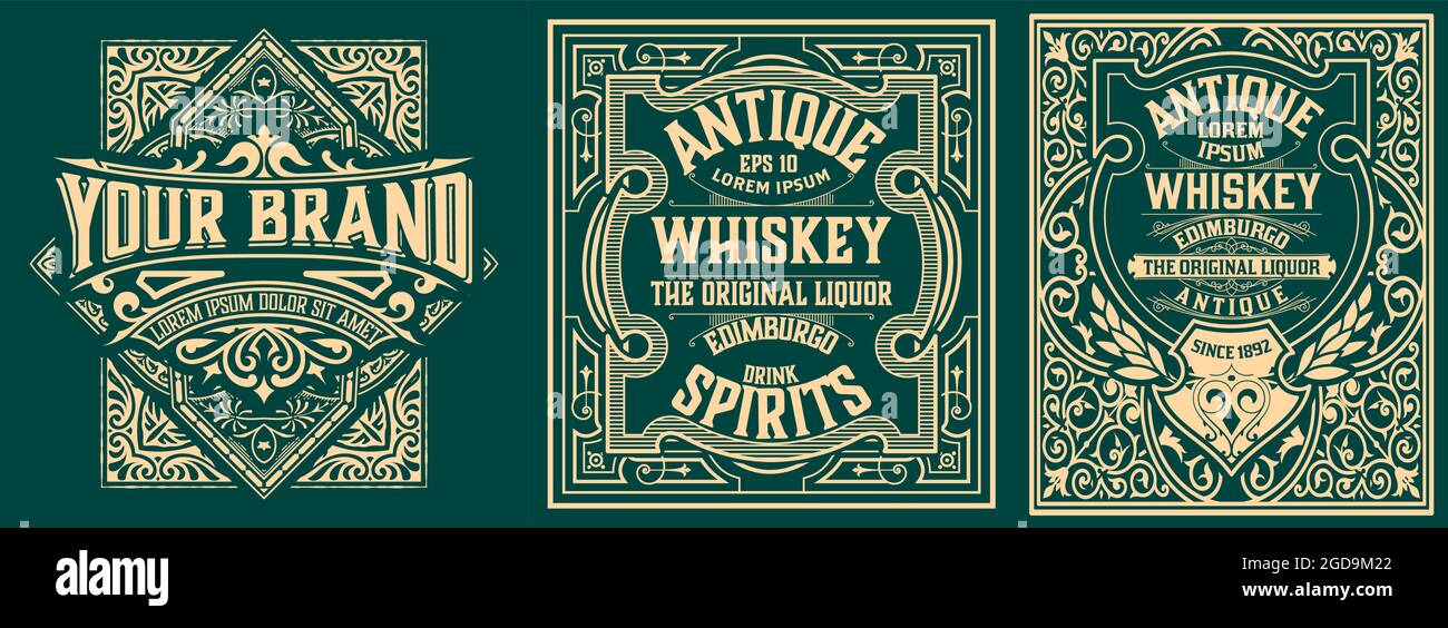 Set of 3 vintage labels for packing Stock Vector Image & Art - Alamy