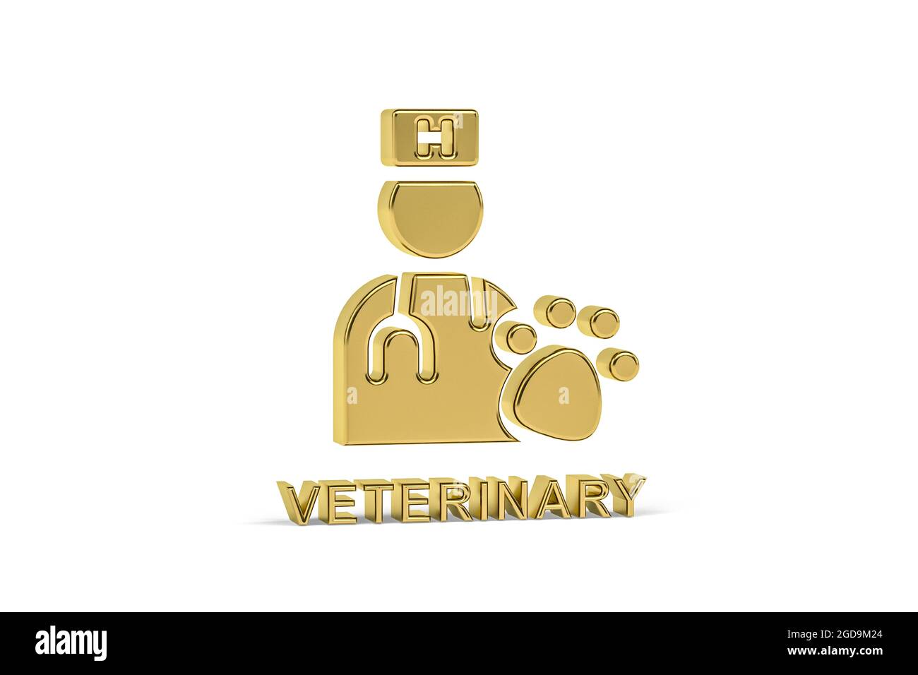 Golden 3d vet icon isolated on white background - 3d render Stock Photo ...