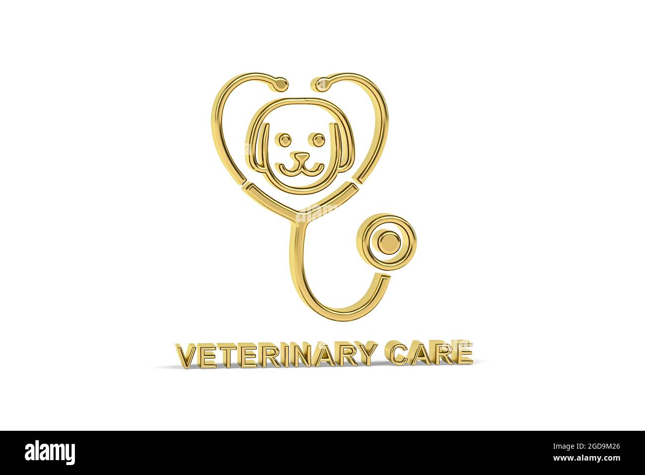 Golden 3d vet icon isolated on white background - 3d render Stock Photo ...