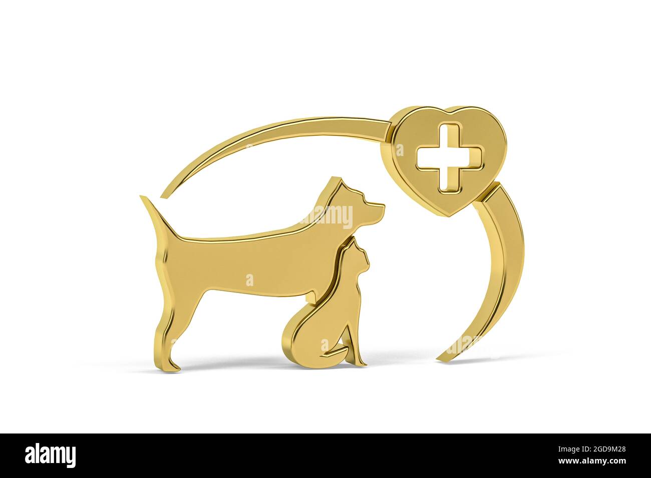 Golden 3d vet icon isolated on white background - 3d render Stock Photo ...
