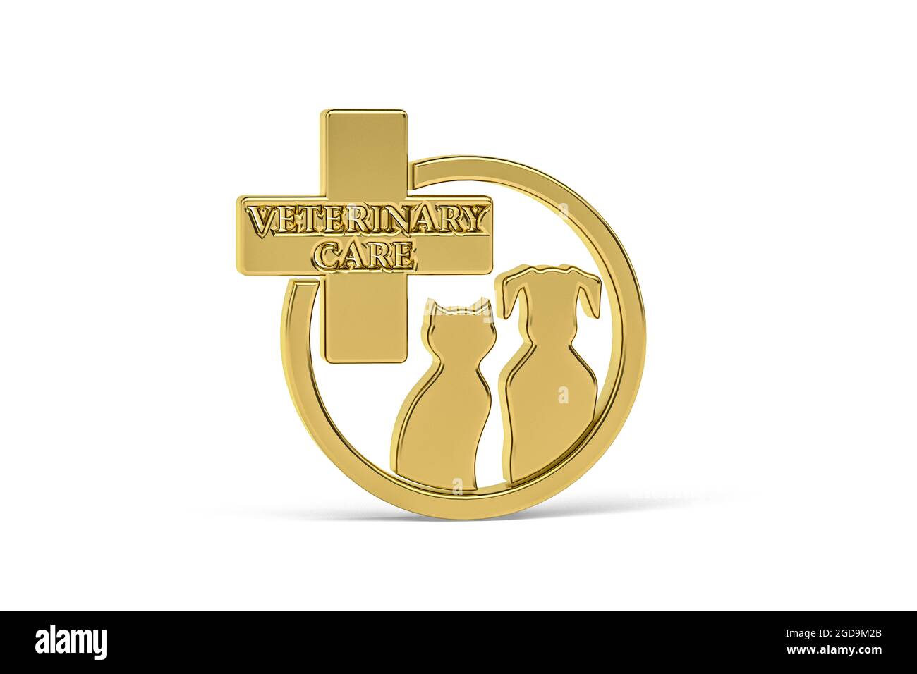 Golden 3d vet icon isolated on white background - 3d render Stock Photo ...