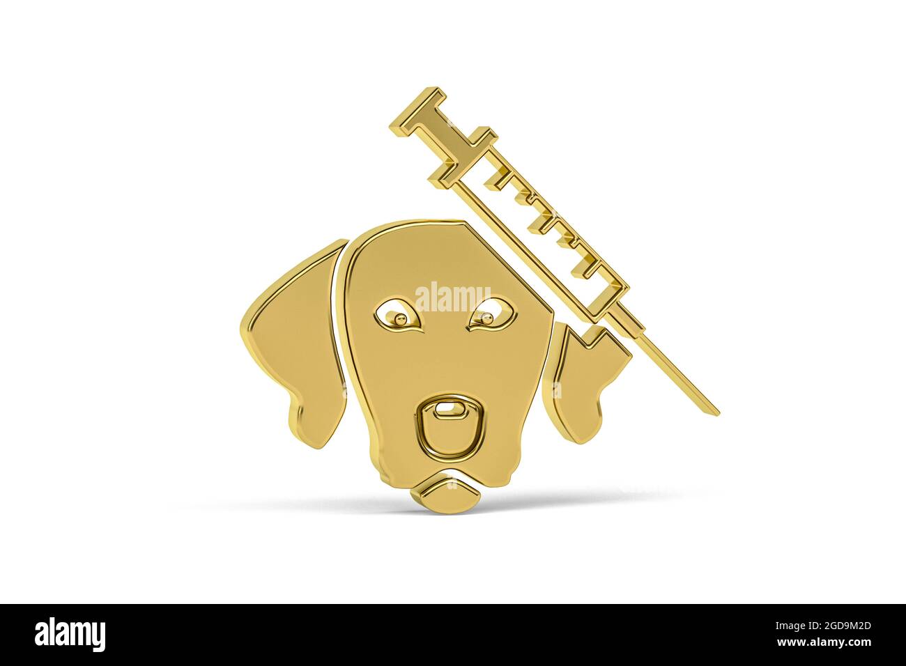 Golden 3d vet icon isolated on white background - 3d render Stock Photo ...