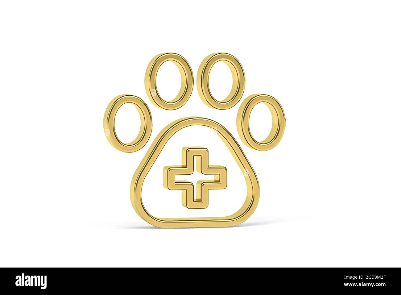 Golden 3d vet icon isolated on white background - 3d render Stock Photo ...
