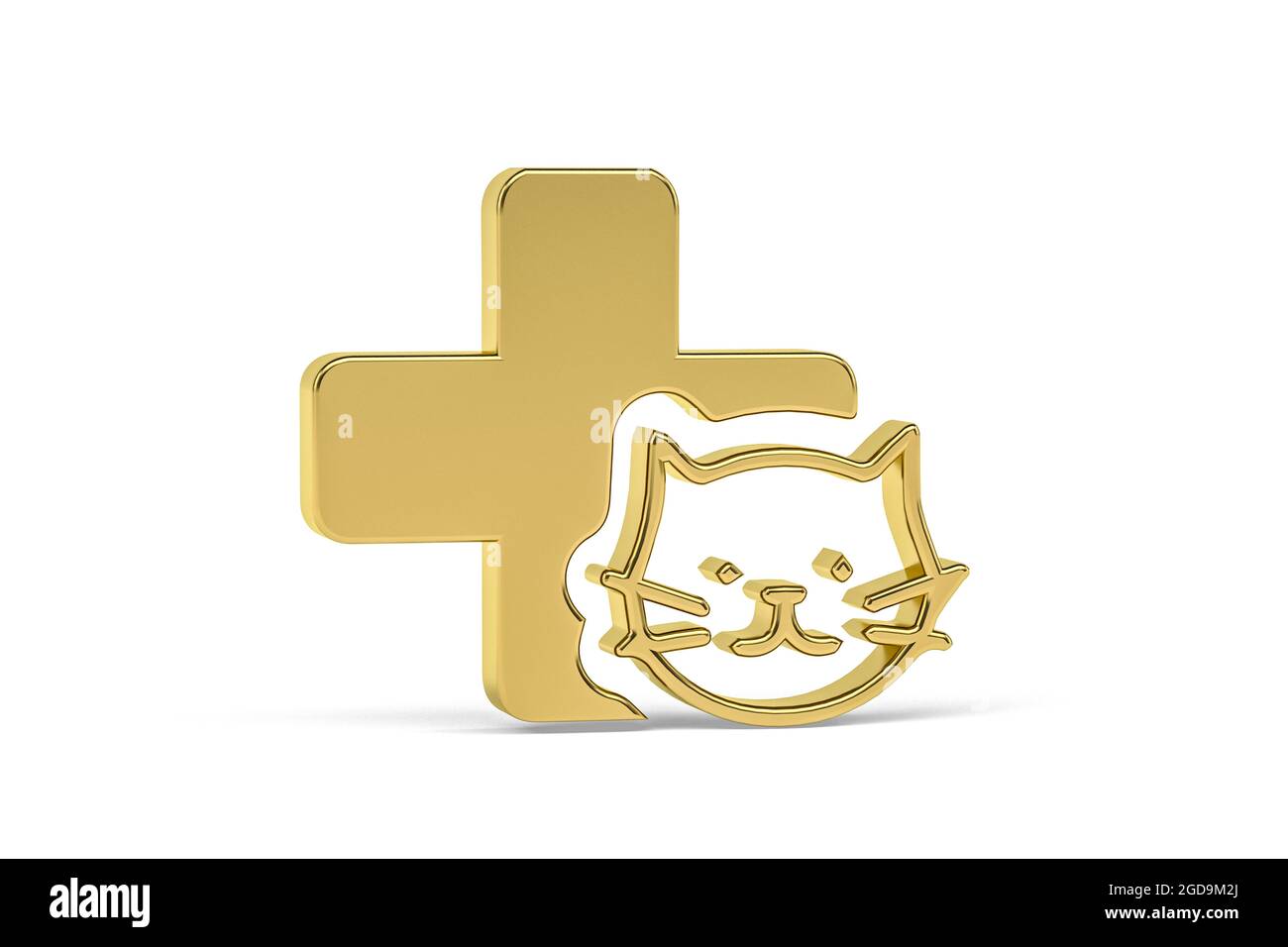 Golden 3d vet icon isolated on white background - 3d render Stock Photo ...