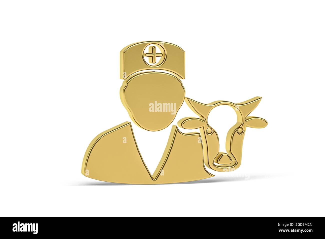 Golden 3d vet icon isolated on white background - 3d render Stock Photo ...