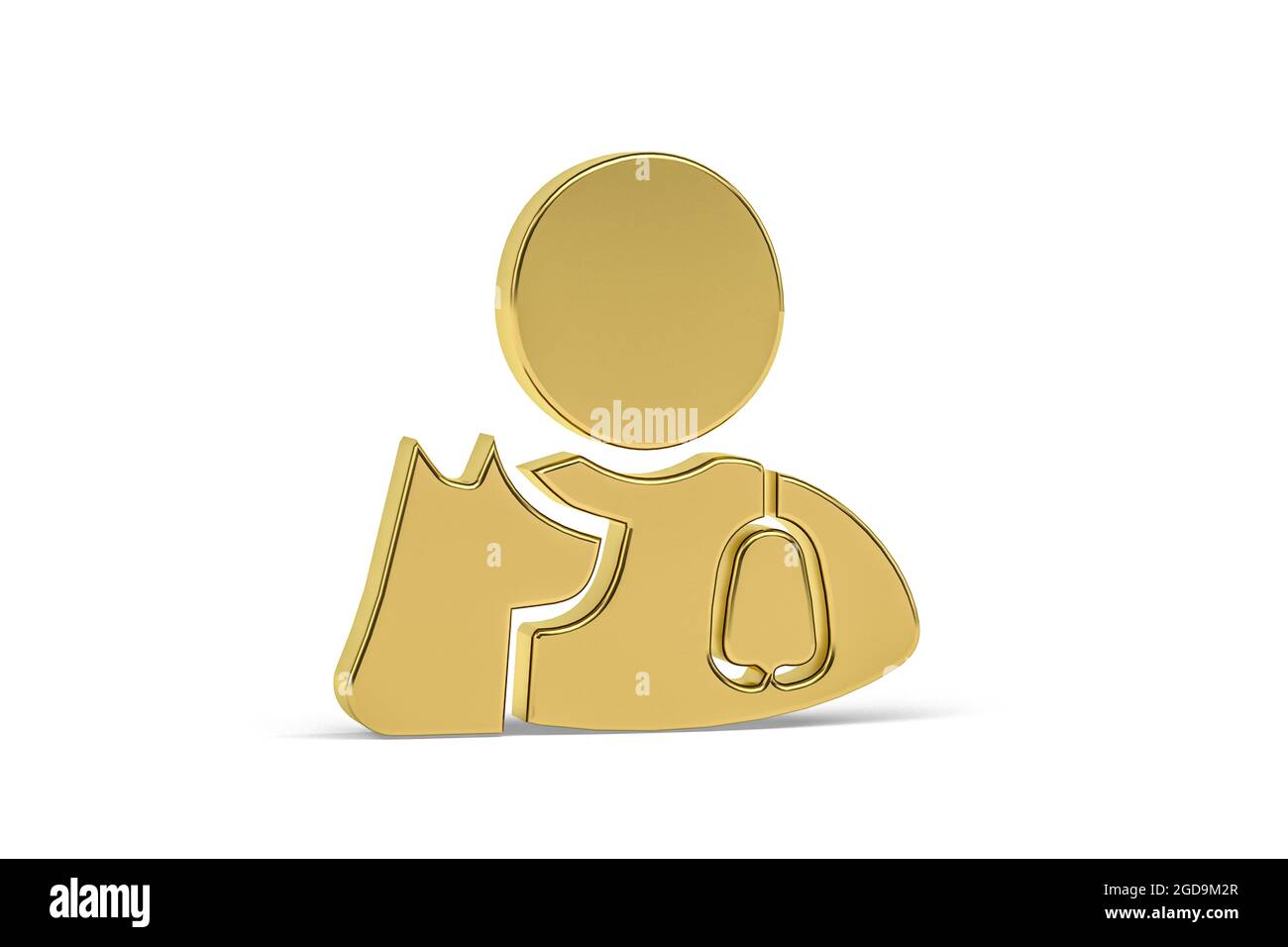 Golden 3d vet icon isolated on white background - 3d render Stock Photo ...